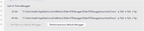 Jit Debugger Launcher Window Not Showing Up Rider Support Jetbrains
