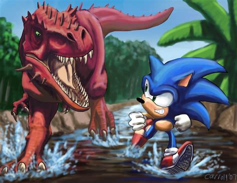 Sonic And A Rex By Netraptor On Deviantart