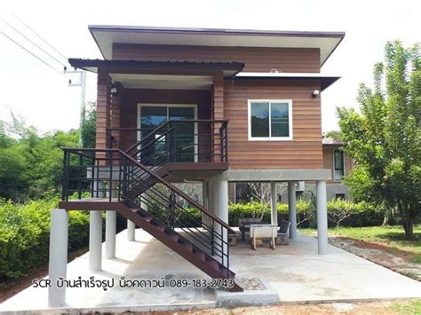 บ้านตากอากาศใต้ถุนสูง ตกแต่งดีไซน์ทันสมัย ในงบประมาณ 730 000 บาท บ้านขอนไม้