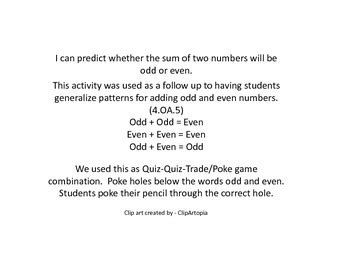 4 0A 5 Predicting Odd And Even Sums By Making Moments Count TPT