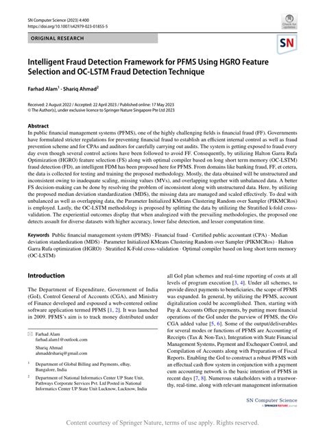 Intelligent Fraud Detection Framework For Pfms Using Hgro Feature