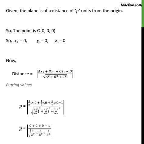 Misc Prove That If A Plane Has Intercepts A B C P From