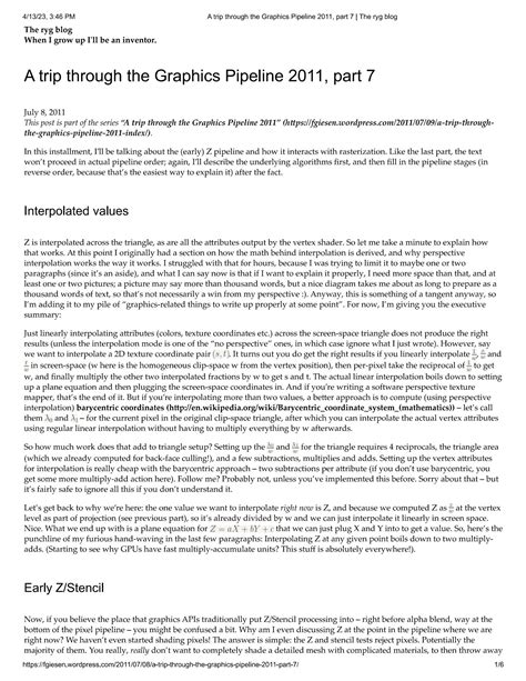 Solution A Trip Through The Graphics Pipeline Part 6 Triangle Rasterization And Setup 2011