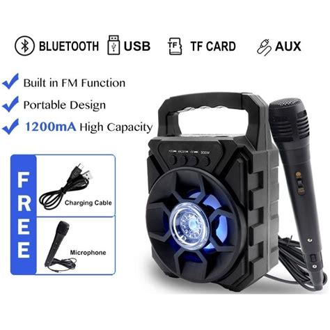 Jual Speaker Bluetooth Karaoke Free Mic Inchi Salon Aktif Portable Radio Fm Mp Super Bass