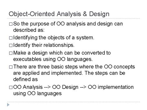 Lecture 8 Objectoriented Analysis And Design Content Introduction