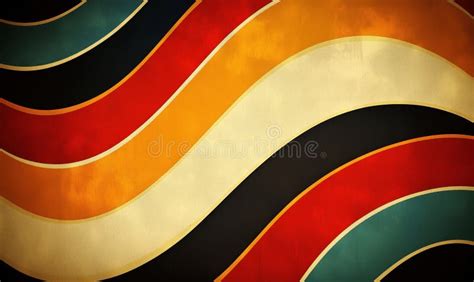 Colorful Wavy Patterns Retro Design Vibrant Colors Smooth Curves Abstract Art Warm Tones