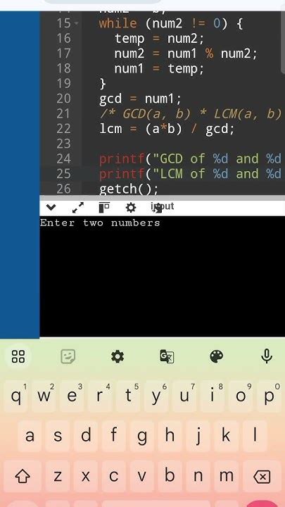 C Program To Find The Gcd And Lcm🌀🏵️🏵️🙂🙂💯 Coding Cprogramming Youtube