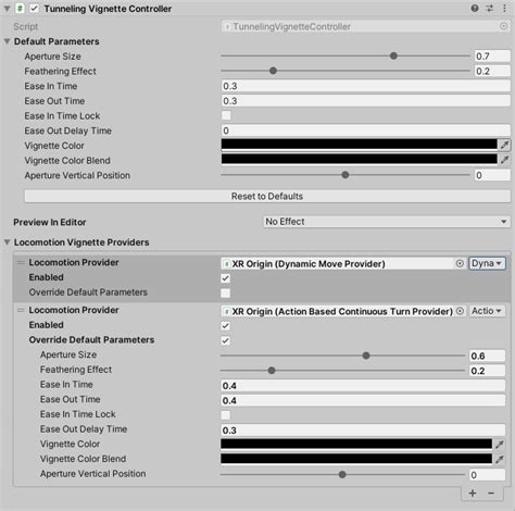 Tunneling Vignette Controller XR Interaction Toolkit 2 1 1