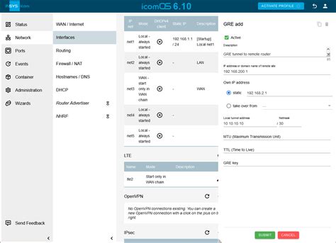 Gre Tunnel Via Ipsec Connection Icom Os Routers