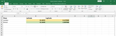 How To Calculate The Distance Between Two Addresses In Excel