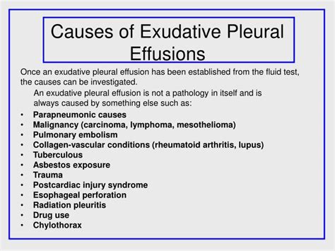 Ppt Exudative Pleural Effusions Powerpoint Presentation Id4553849