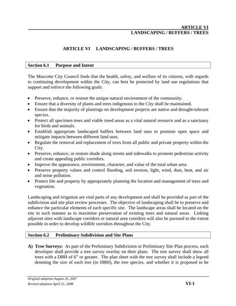 Pdf Article Vi Landscaping Buffers Trees Article Vi Landscaping Dokumentips