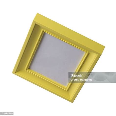 노란색 빈 액자 현실적인 수평 액자 빈 흰색 그림 프레임 흰색 배경에 분리된 모형 템플릿 0명에 대한 스톡 사진 및 기타 이미지