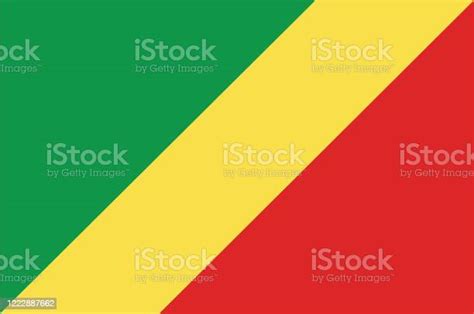 콩고 공화국의 국기 공식 색상과 비율을 올바르게 콩고 국기공화국 벡터 그림입니다 Eps10 콩고 국기 벡터 아이콘의 공화국