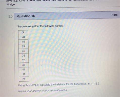 Solved Sign 7 Pts D Question 16 Suppose We Gather The Chegg Com