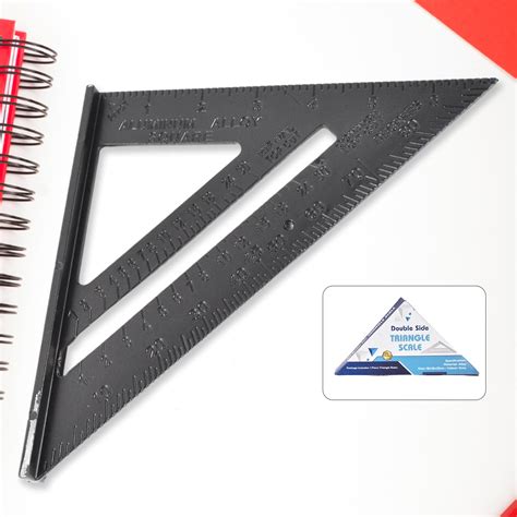 Double Side Scale Triangle Ruler Measurement Hand Tool 1 Pc Black