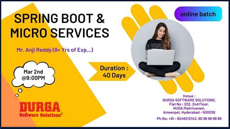 Spring Boot And Micro Services Online Training Durgasoft Youtube