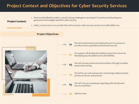 Project Context And Objectives For Cyber Security Services Ppt File