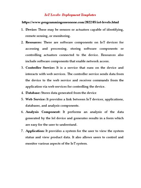 Iot Levels Pdf Internet Of Things Cloud Computing