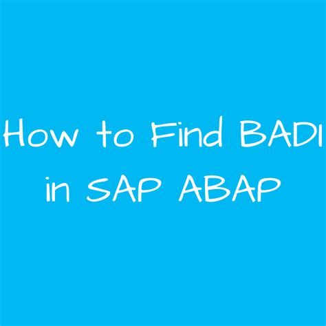 How To Find Badi In Sap Abap By Mayank Chourasia Medium