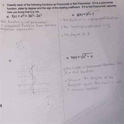 Solved 1 Classify Each Of The Following Functions As
