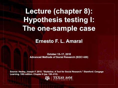 Pdf Lecture Chapter 8 Hypothesis Testing I The One Sample Docs