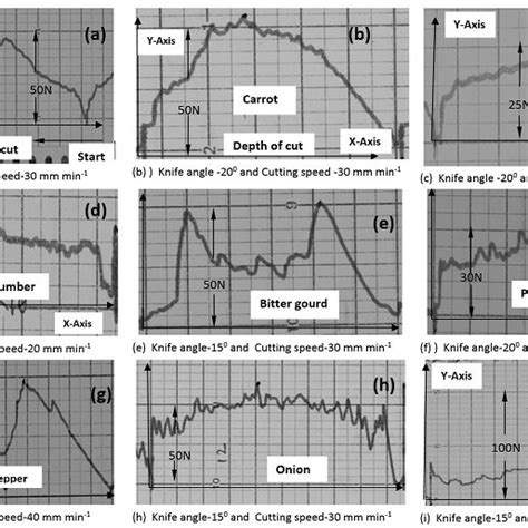 Average Peak Cutting Force For Vegetables Using Different Knife Angles