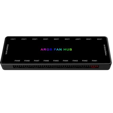 ARGB PWM Fan Hub Addressable V Pin ARGB V Pin PWM In RGB Case Fan Hub With Hidden