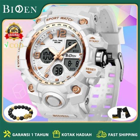 Promo Jam Tangan Wanita Olahraga Analog Digital Kuarsa Tali Silikonjam Putih Diskon Di