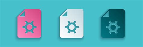 파란색 배경에 절연 된 기어 아이콘문서 설정을 용지 잘라 소프트웨어 업데이트 전송 프로토콜 팀워크 도구 관리 종이 아트 스타일