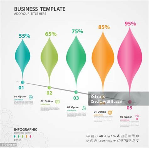 인포 그래픽 요소 다이어그램 5 단계 옵션 벡터 일러스트 레이 션 3d 아이콘 프레 젠 테이 션 광고 프로세스 차트 전단 배너 디자인 웹 디자인 타임 라인 Silde 나뭇잎