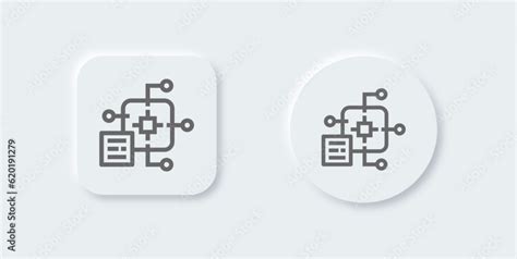 Machine Learning Line Icon In Neomorphic Design Style Artificial