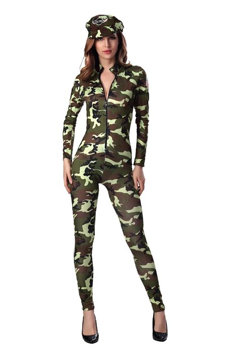 Sexy Adult Women Army Uniform Costume Sexy Party Costumes Soldier Women Camouflage Color