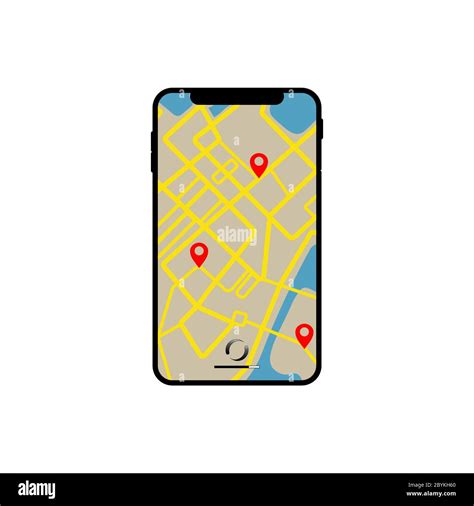 mobile gps navigation concept smartphone with city map application or