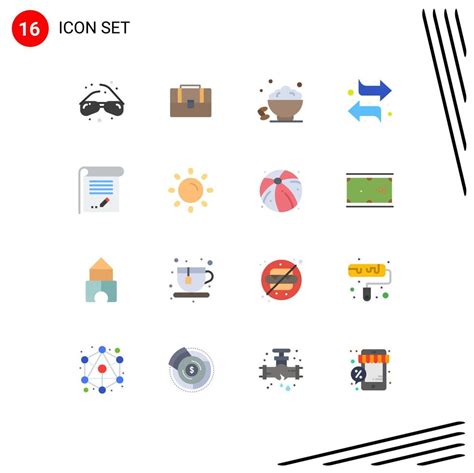 16 Universal Flat Colors Set For Web And Mobile Applications Document Left Dish Switch Open