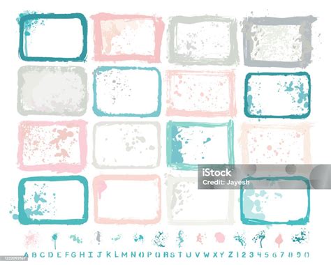 벡터 손으로 그린 텍스처 테두리 및 페인트 스플래시 세트 아티스트 자신의 컬렉션 가장자리에 대한 스톡 벡터 아트 및 기타 이미지 가장자리 거친 검은 테두리 Istock