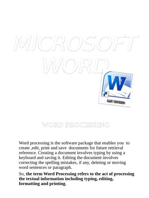Lecture 7 Ms Word Basics Pdf