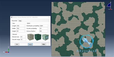 Abaqus多孔材料、多孔介质、双相材料、随机三维多孔结构建模插件：random Porous Structure 3d Abaqus基于背景