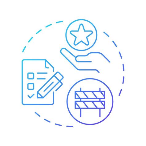 Identificar Barreras Y Facilitadores Azul Degradado Concepto Icono Obstáculos Influir En