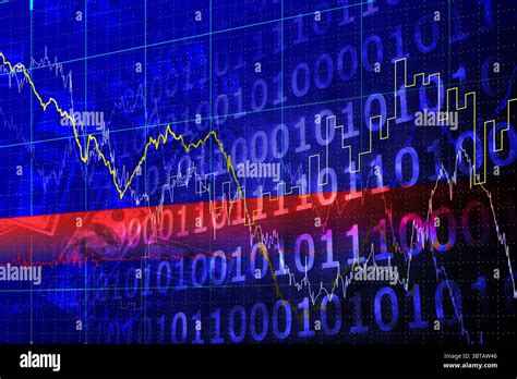 Market Visual Is Showing In Flat Design With Colored Bands Binary Code Line Charts Bar Charts