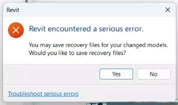 Revit Encountered A Serious Error And Crash With CER While Working On Model In Revit
