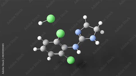 Clonidine Hydrochloride Molecular Structure Hydrochloride Salt Form Of Clonidine Ball And