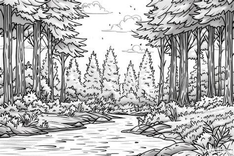 97000 Forest Scene Drawing Pictures