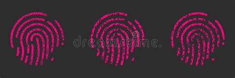 Unique Fingerprint Silhouette Color Icons Set Biometric Identification Pictogram Human