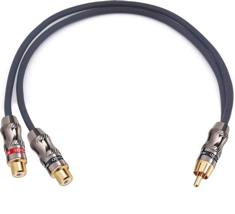 Trahoo Rca Splitter Rca 1 Male To 2 Female Cable Adapter Stereo Audio