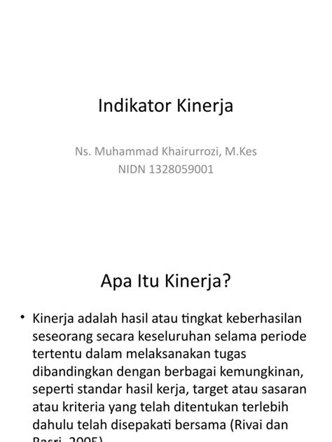 Indikator Kinerja Input Output Outcome Pdf