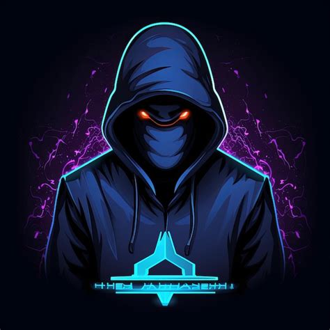 Premium Photo Hooded Hacker Logo Mascot