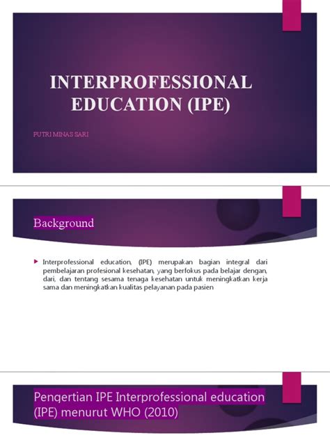 Interprofessional Education Ipe Pdf