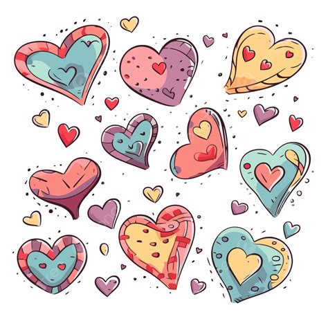 하트 클립 아트 벡터 기발한 만화 스타일로 마음 클립 아트 Png 일러스트 및 벡터 에 대한 무료 다운로드 Pngtree