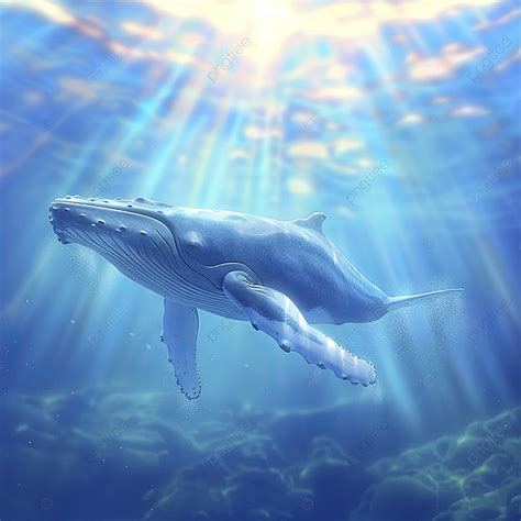 바다에서 수영하는 혹등고래 곱사등 고래 수영 배경 일러스트 및 사진 무료 다운로드 Pngtree